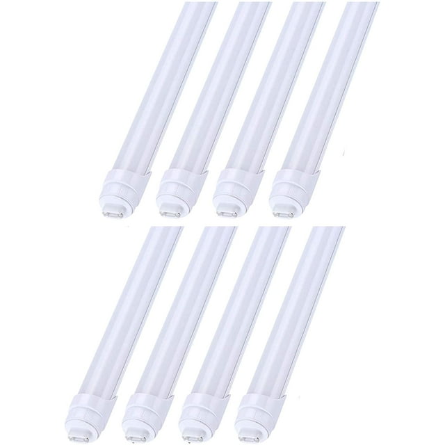 8ft Led Light Tube Ho R17d Frosted 6000k 45W T8 Dual-End Power 8Pack - Walmart.com