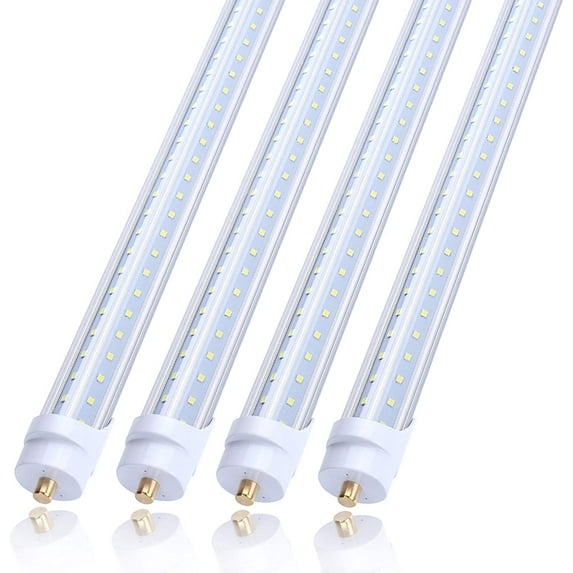 8ft Fluorescent LED Light Tube, V Shape, 5000k, Single Pin T8, 65W ...