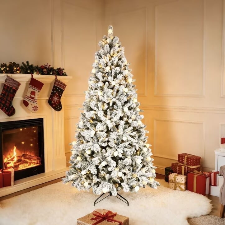 8ft PE/PVC Hard Needle Mixed Christmas Tree with Memory Wire & Power ...