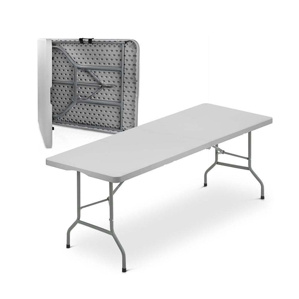 8ft Plastic Craft Table, Portable Tables with Powder-Coated Steel legs ...