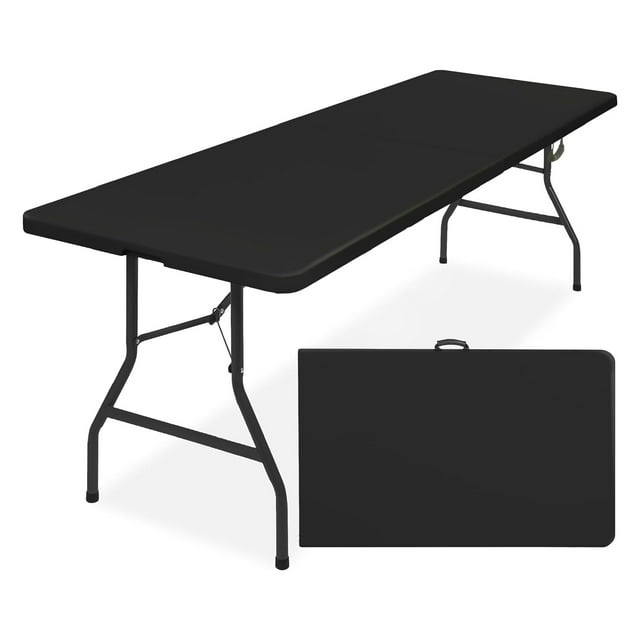 8ft Plastic Folding Table, Heavy Duty Portable Display Table with ...