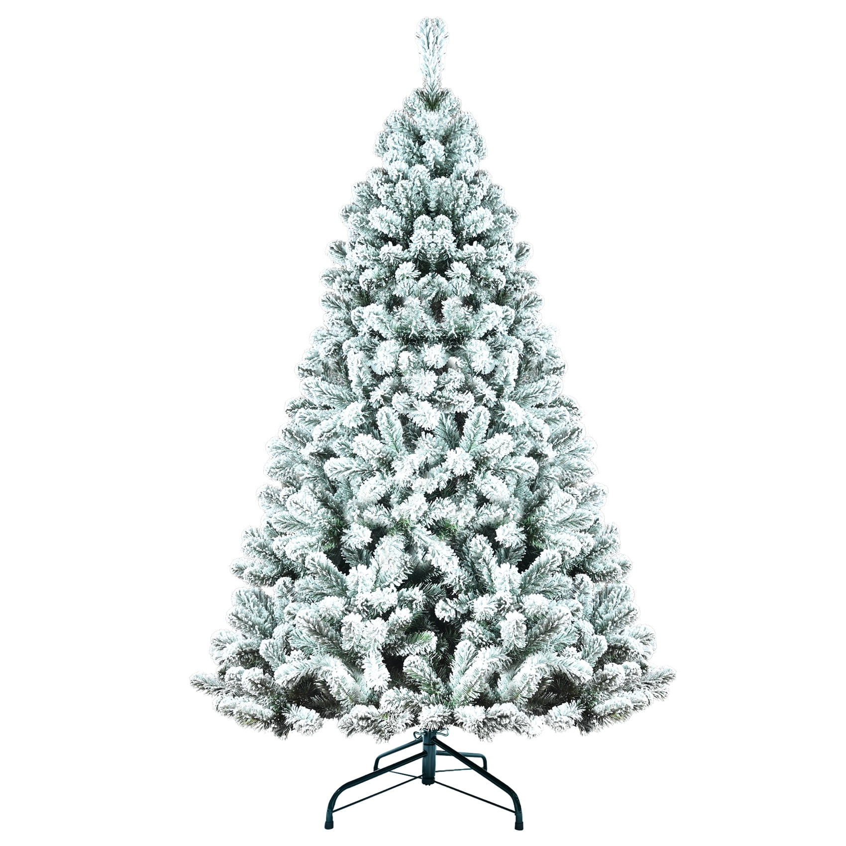 8ft Premium Snow Flocked Artificial Christmas Tree with 1430 Tips ...