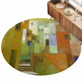 8ft Round Rug Abstract Yellow Area Rugs for Living Room Bedroom ...