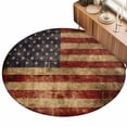8ft Round Rug American Flag Area Rugs for Living Room Bedroom Washable ...