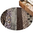 8ft Round Rug Animals Printed Striped Area Rugs for Living Room Bedroom ...