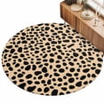 8ft Round Rug Black Beige Modern Area Rugs for Living Room Bedroom ...