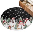 8ft Round Rug Black Christmas Area Rugs for Living Room Bedroom ...
