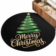 8ft Round Rug Black Green Christmas Area Rugs for Living Room Bedroom ...
