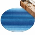 8ft Round Rug Blue Ombre Stripes Area Rugs for Living Room Bedroom ...