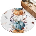 8ft Round Rug Blue Pumpkin Fall Area Rugs for Living Room Bedroom ...
