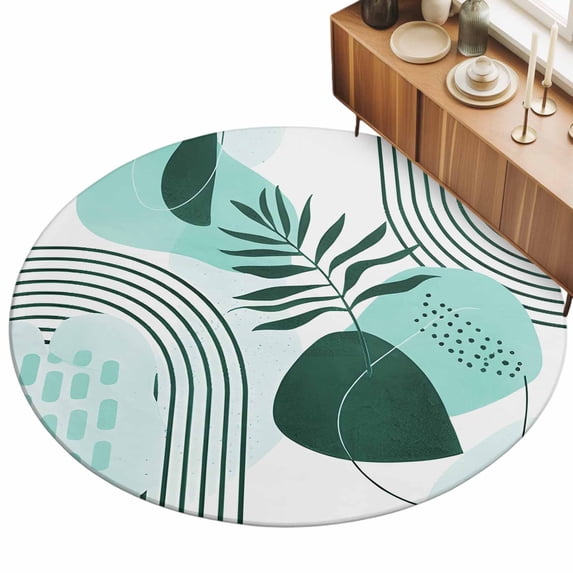 8ft Round Rug Boho Geometric Area Rugs for Living Room Bedroom Washable ...