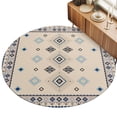 8ft Round Rug Boho Geometric Area Rugs for Living Room Bedroom Washable ...
