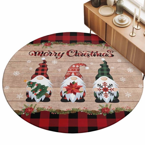 8ft Round Rug Christmas Gnomes Area Rugs for Living Room Bedroom ...