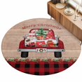 8ft Round Rug Christmas Truck Gnomes Area Rugs for Living Room Bedroom ...