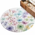 8ft Round Rug Colorful Spring Floral Area Rugs for Living Room Bedroom ...