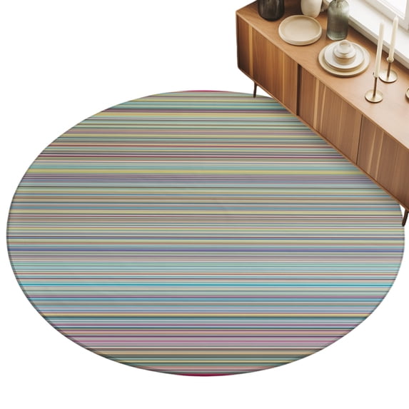 8ft Round Rug Colorful Striped Area Rugs for Living Room Bedroom ...