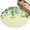 8ft Round Rug Country Leaves Area Rugs for Living Room Bedroom Washable ...