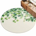 8ft Round Rug Country Leaves Area Rugs for Living Room Bedroom Washable ...