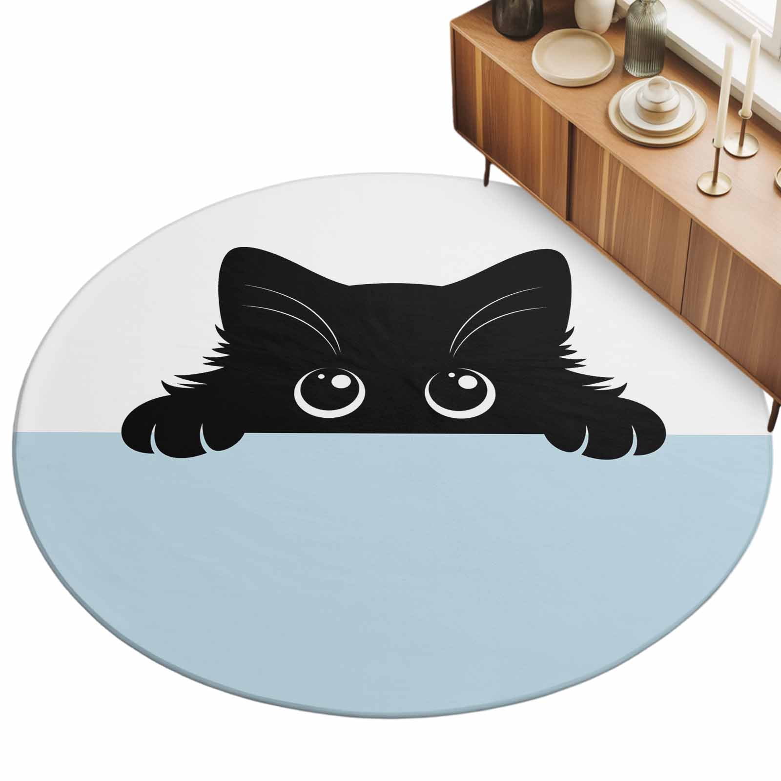 8ft Round Rug Cute Black Cats Area Rugs for Living Room Bedroom ...