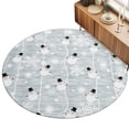 8ft Round Rug Cute Snowman Area Rugs for Living Room Bedroom Washable ...