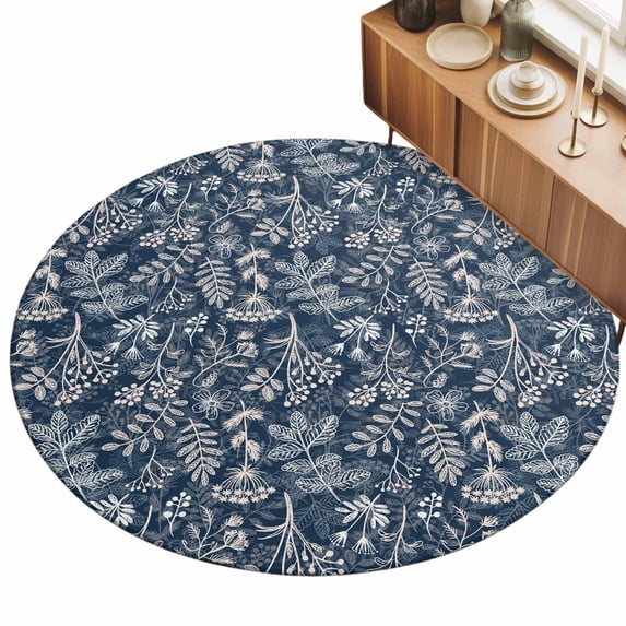 8ft Round Rug Dandelion Area Rugs for Living Room Bedroom Washable Non ...