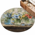 8ft Round Rug Farmhouse Flowers Area Rugs for Living Room Bedroom ...