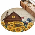 8ft Round Rug Farmhouse Sunflowers Area Rugs for Living Room Bedroom ...