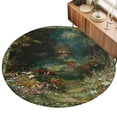 8ft Round Rug Forest Area Rugs for Living Room Bedroom Washable Non ...