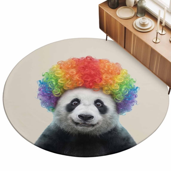 8ft Round Rug Funny Panda Area Rugs for Living Room Bedroom Washable ...