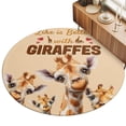 8ft Round Rug Giraffe Area Rugs for Living Room Bedroom Washable Non ...