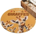 8ft Round Rug Giraffe Area Rugs for Living Room Bedroom Washable Non ...