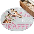 8ft Round Rug Giraffes Flowers Area Rugs for Living Room Bedroom ...