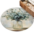 8ft Round Rug Green Eucalyptus Area Rugs for Living Room Bedroom ...