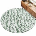 8ft Round Rug Green Ivy Leaves Area Rugs for Living Room Bedroom ...