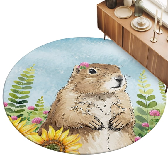 8ft Round Rug Groundhog Day Area Rugs for Living Room Bedroom Washable ...