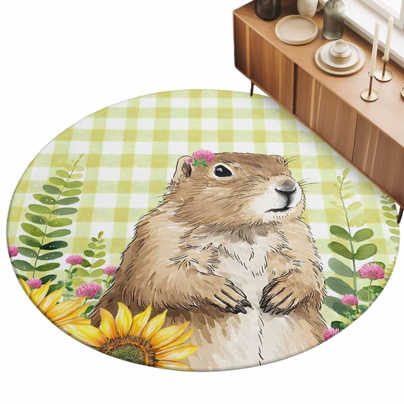 8ft Round Rug Groundhog Day Area Rugs for Living Room Bedroom Washable ...