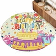8ft Round Rug Happy Birthday Area Rugs for Living Room Bedroom Washable ...