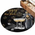 8ft Round Rug Happy New Year Area Rugs for Living Room Bedroom Washable ...