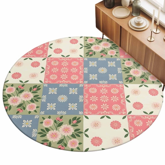 8ft Round Rug Japanese Style Area Rugs for Living Room Bedroom Washable ...