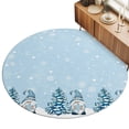 8ft Round Rug Light Blue Christmas Area Rugs for Living Room Bedroom ...