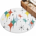 8ft Round Rug Middle Century Area Rugs for Living Room Bedroom Washable ...