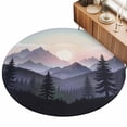 8ft Round Rug Mountain Forest Area Rugs for Living Room Bedroom ...