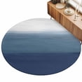 8ft Round Rug Navy Blue Ombre Area Rugs for Living Room Bedroom ...