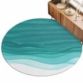 8ft Round Rug Ombre Turquoise Waves Area Rugs for Living Room Bedroom ...
