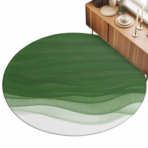 8ft Round Rug Ombre Waves Area Rugs for Living Room Bedroom Washable ...