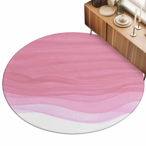 8ft Round Rug Ombre Waves Area Rugs for Living Room Bedroom Washable ...