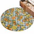 8ft Round Rug Orange Lemons Area Rugs for Living Room Bedroom Washable ...