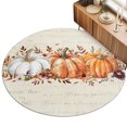 8ft Round Rug Orange Pumpkin Area Rugs for Living Room Bedroom Washable ...
