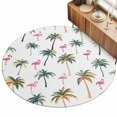 8ft Round Rug Palm Trees Area Rugs for Living Room Bedroom Washable Non ...