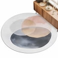 8ft Round Rug Pink Black Grey Art Area Rugs for Living Room Bedroom ...